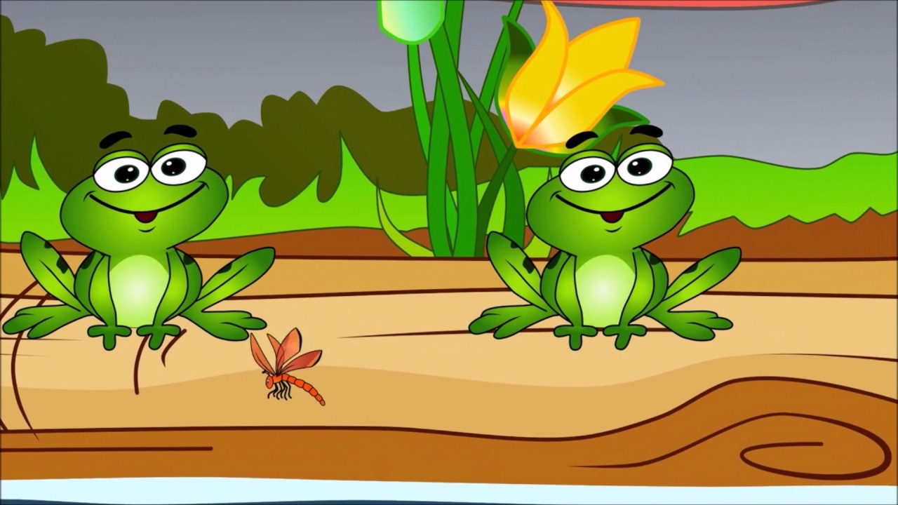 Five Little Friendly Frogs with lyrics - Nursery Rhymes - YouTube