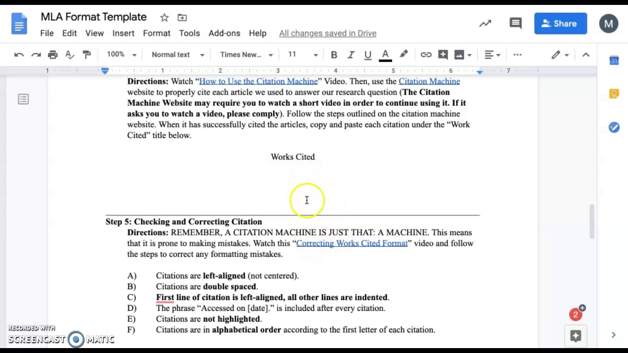 MLA Format Template Assignment - YouTube