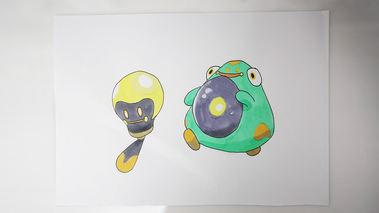 Drawing Pokemon No. 938 Tadbulb & No. 939 Bellibolt - YouTube