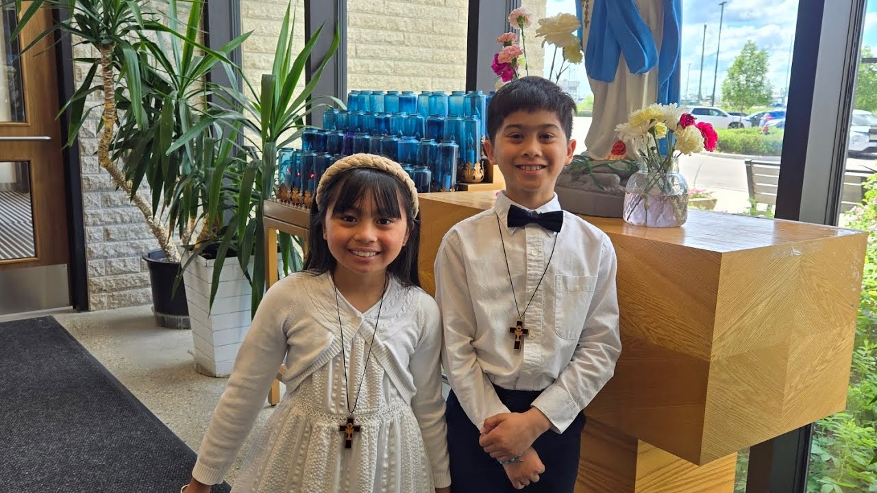 Sebastian and Scarlett's First Holy Communion - YouTube