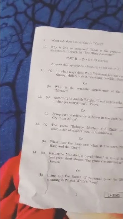 Alagappa University B.A English question paper 2022 - YouTube