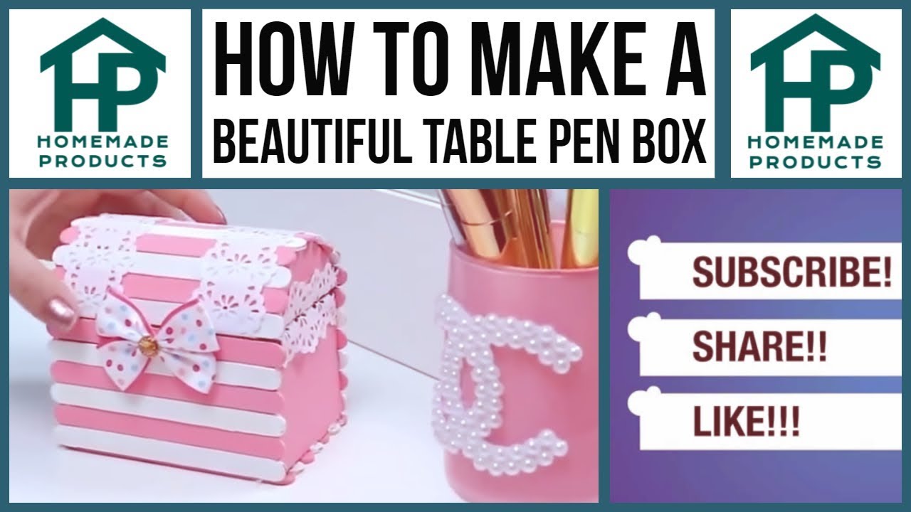 How to make a beautiful table pen box - YouTube