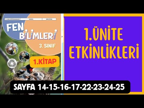 3.SINIF FEN BİLİMLERİ 1.MEB KİTABI CEVAPLARI SAYFA 14-15-16-17-22-23-24-25 1.ÜNİTE