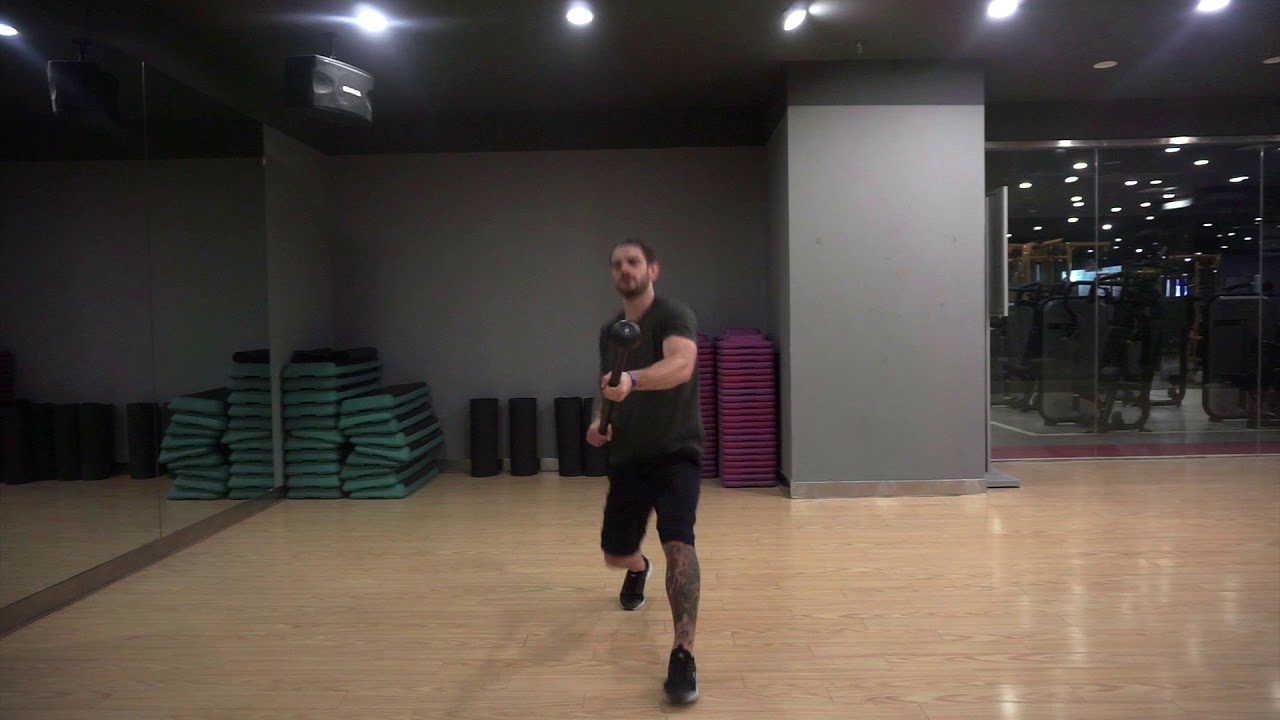 Joust with Lunge (Mace Offset) - Steel Mace Exercise - YouTube