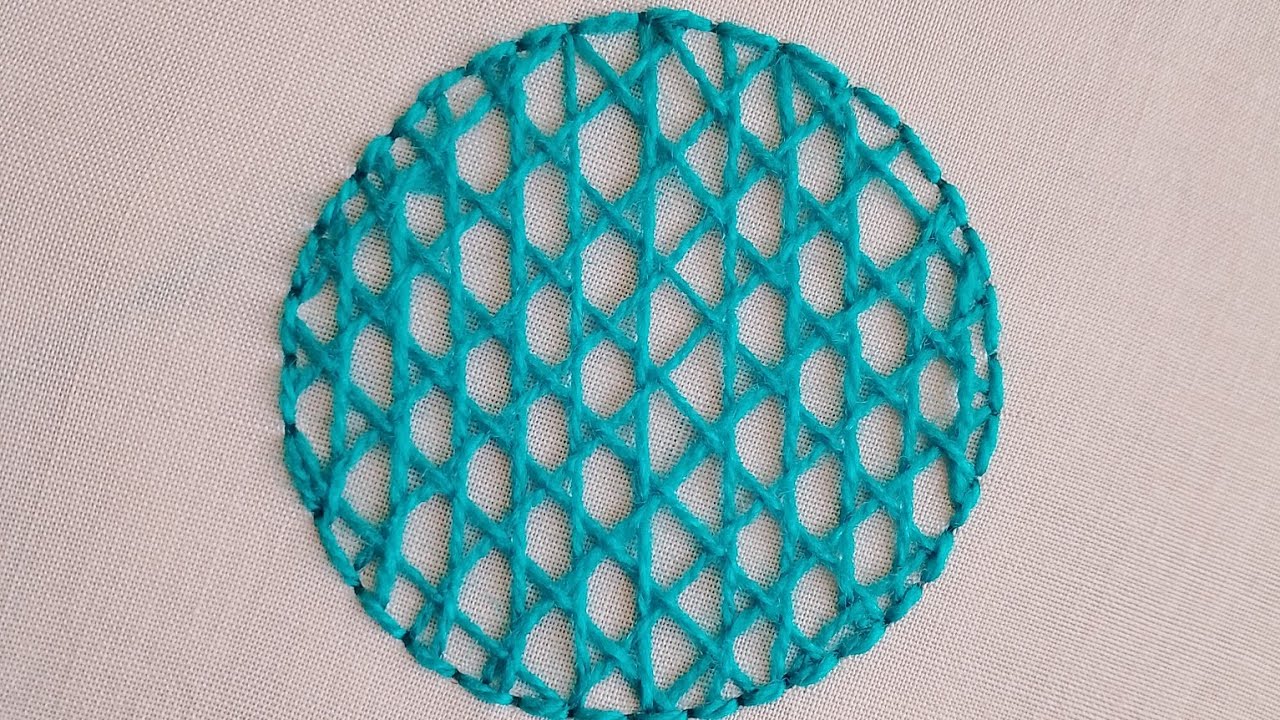 Hand Work Embroidery Design/Easy Net Circle Design - YouTube