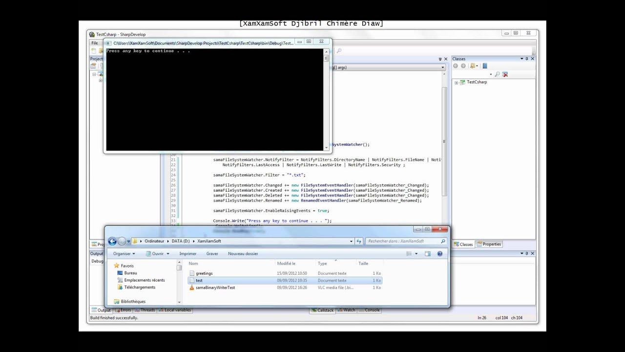 DotNet Course System.IO FileSystemWatcher Class ( C# / VB ) - YouTube