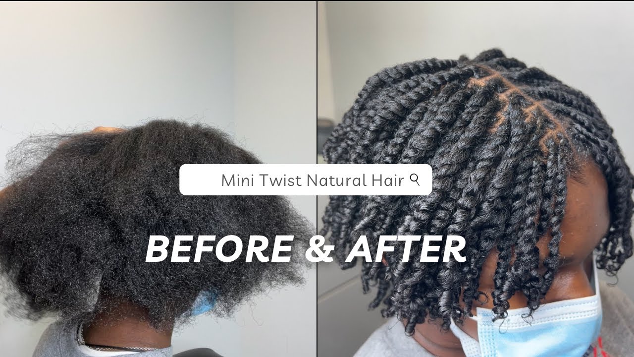 Mini Twist On Thick Natural Hair | Mini Twist Season!!| BEFORE & AFTER ...