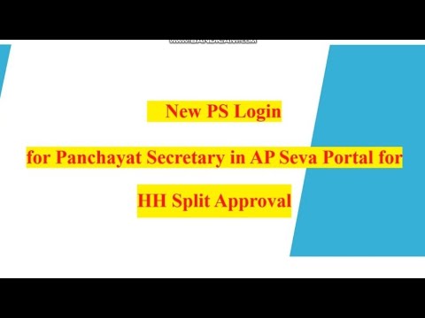 New Login For PS in Ap Seva Portal for HH Split Approval - YouTube