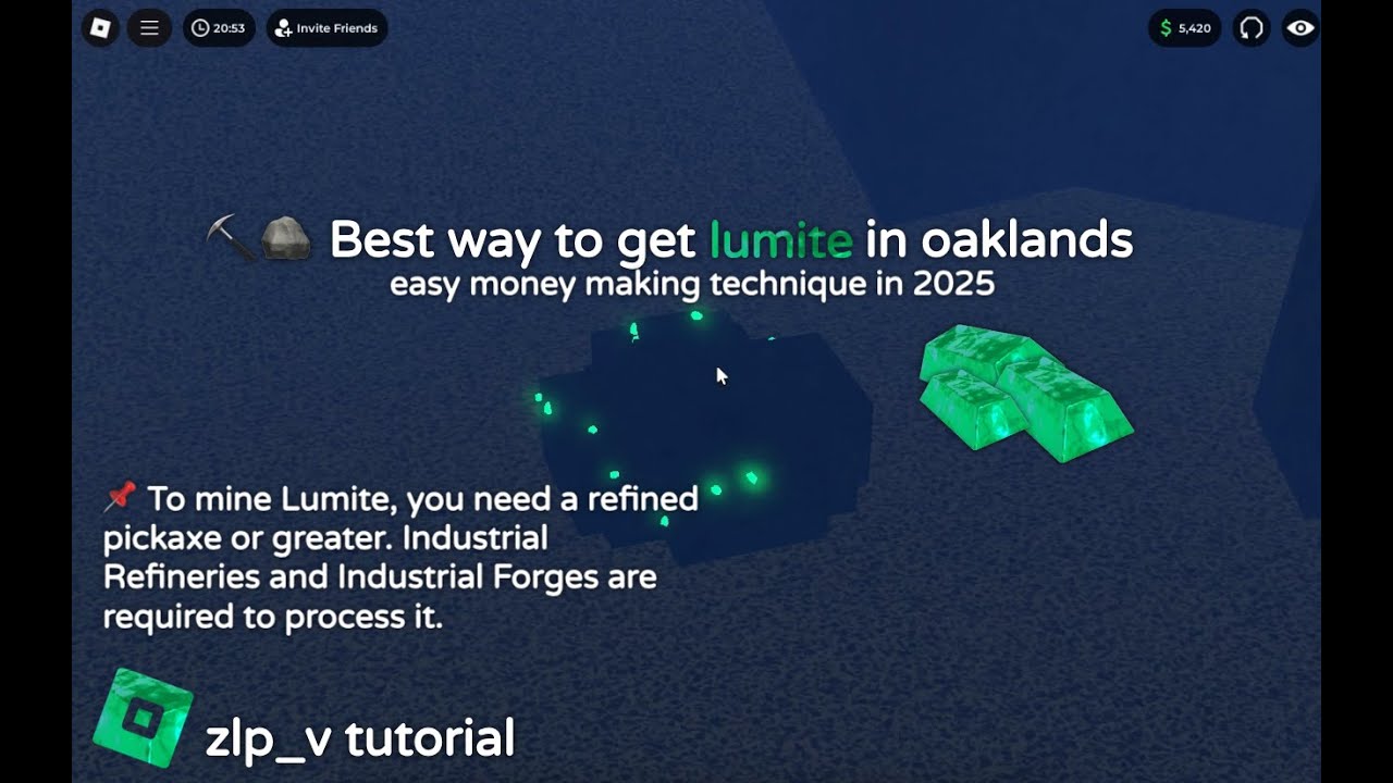 🪨 ⛏️ Best way to get lumite in oaklands.. (2025 free entrance) - YouTube