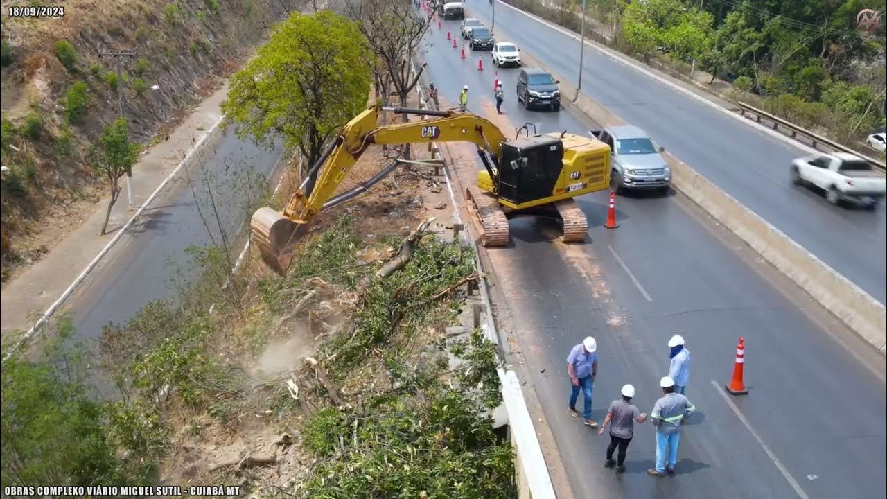 4K OBRAS 2 ALARGAMENTO VIADUTO MIGUEL SUTIL ! #caterpillar #newholland #jcb - YouTube