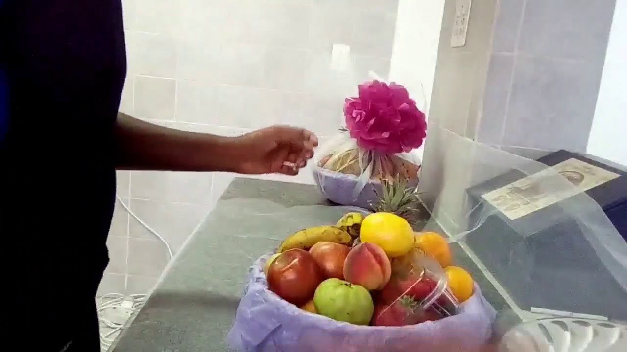 How to make an easy fruit basket gift hamper - YouTube