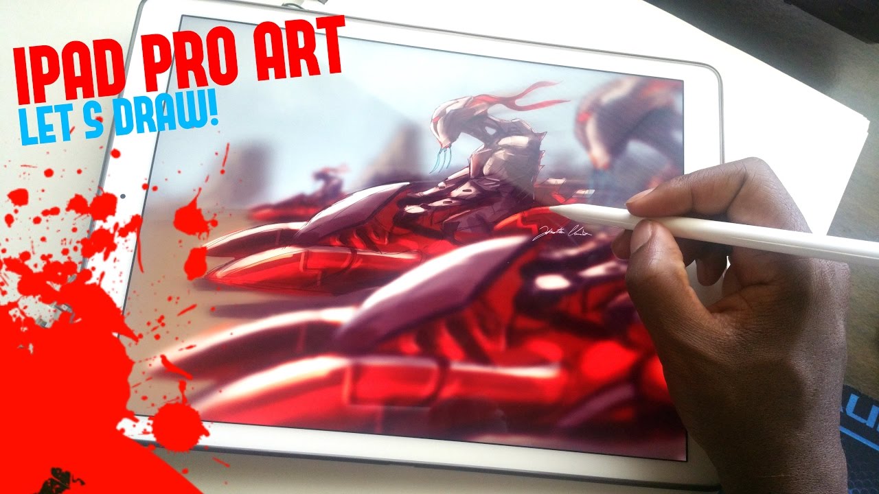 IPAD PRO SPEED DRAWING! DRAWING SOME COOL ROBOTS ON BIKES! :D - YouTube