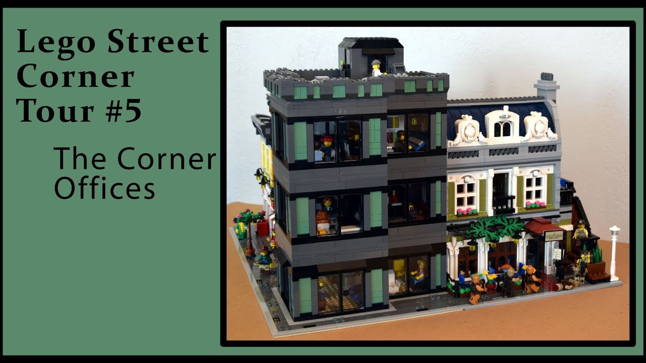 Lego Modular MOC #5: The Corner Offices - YouTube