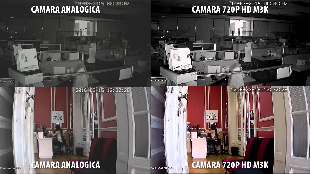COMPARACION CAMARAS ANALOGICAS vs. CAMARAS 720p HD M3K - YouTube