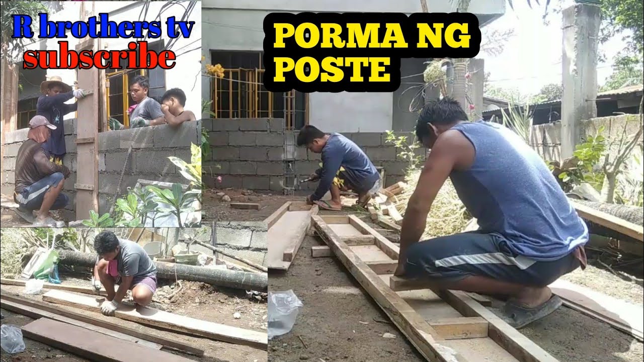 Paggawa ng porma ng poste sa bakod ng bahay(day 3)R brothers tv - YouTube