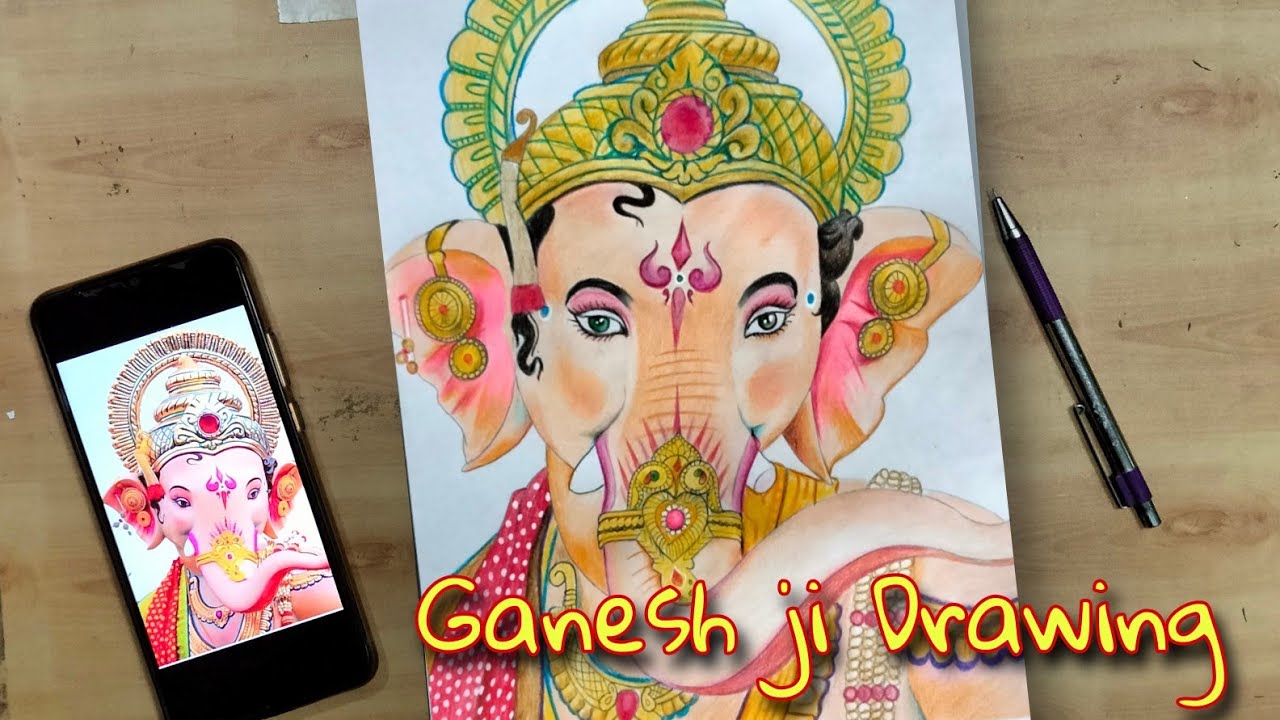 Ganesh ji drawing | Ganesh ji ka drawing - YouTube