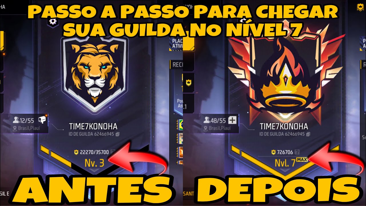 PASSO A PASSO PARA CHEGAR SUA GUILDA NO NÍVEL 7 FREE FIRE-CHEGUE AGORA ...