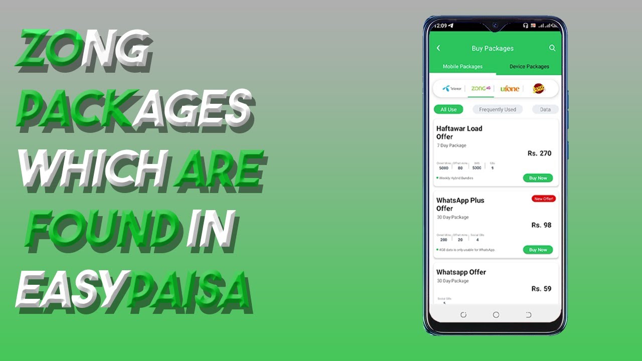 Zong Packages Which Are Found In Easypaisa || Easypaisa Zong Packages ...