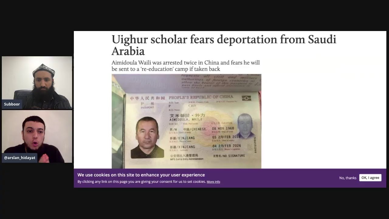 Uyghur Scholar arrested - Live discussion with Arslan Hidayat - YouTube