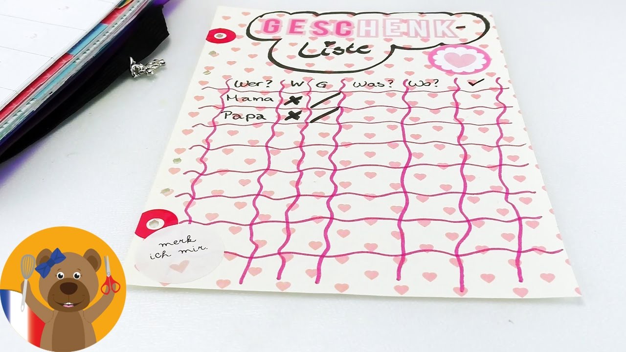 DIY Inspiration Challenge #83 Idées pour un agenda | Liste de cadeaux ...