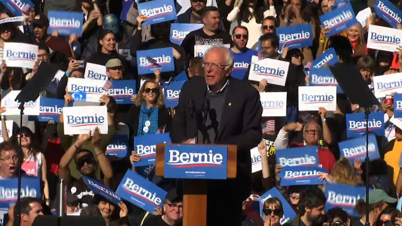 'I am back,' Bernie Sanders tells supporters - YouTube