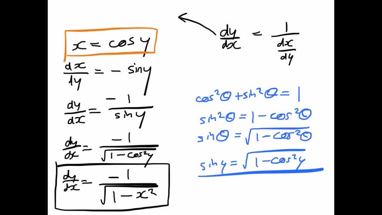 How to differentiate arcosx - YouTube