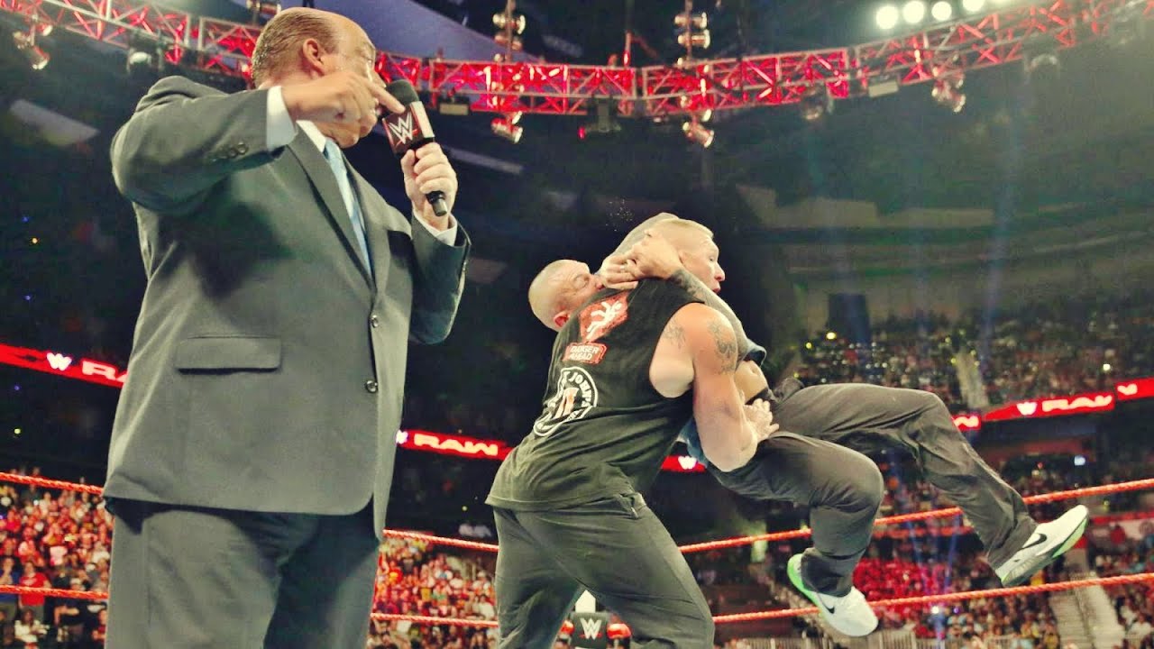 Surprising RKO To Brock lesnar (Recorded video) - Raw - August 1, 2016 ...