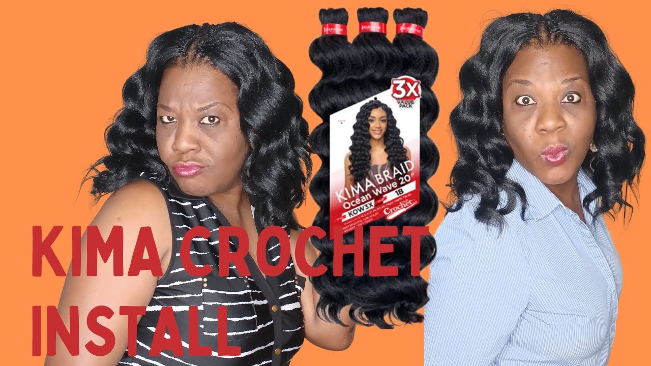 How Install Kima Braid Ocean Wave Crochet Hair I Split The 20 Inch ...