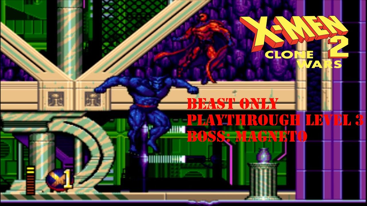 X-Men 2 Clone Wars Beast Only Playthrough Level 3 Boss: Magneto - YouTube