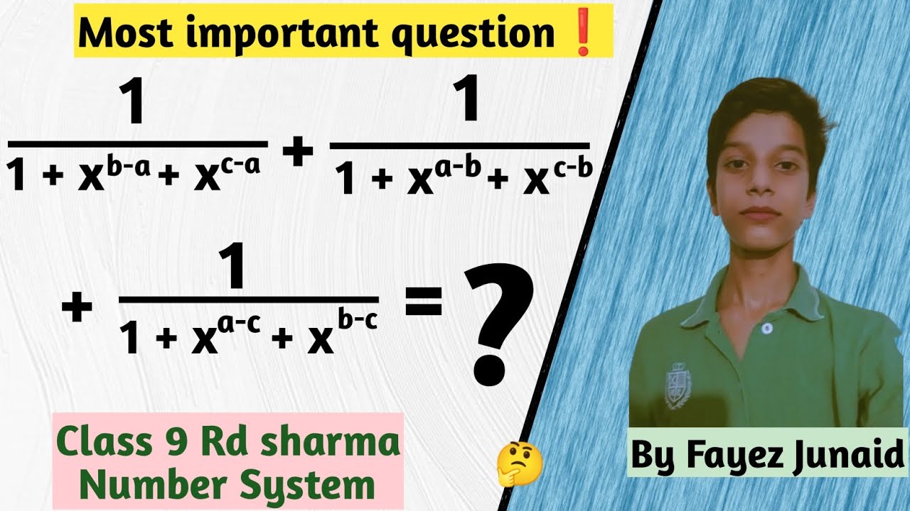 Most important question | Class 9 Rd Sharma | Number System | By Fayez ...