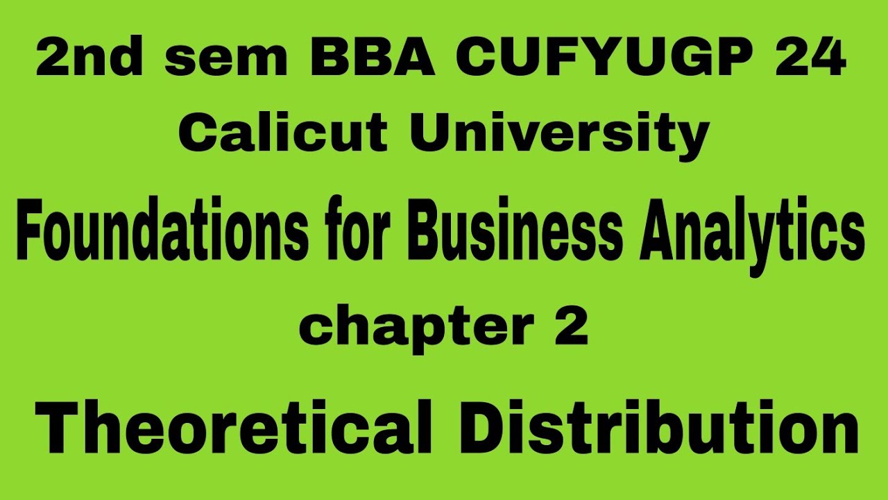 | 2nd sem BBA CUFYUGP 24 Foundations for Business Analytics chapter 2| - YouTube