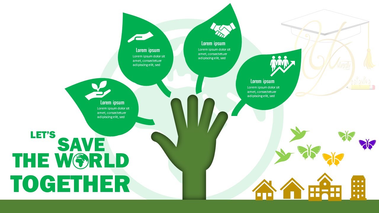 design 04 steps SAVE WORLD infographic in PowerPoint tutorial no 43 ...
