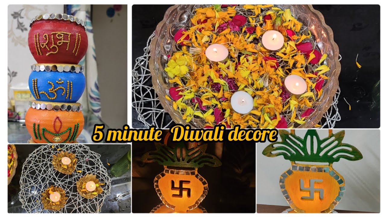 5 minute Diwali decore idea | diy | very easy & simple method - YouTube