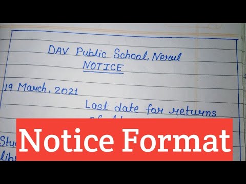 Notice writing// How to write notice//English Notice - YouTube
