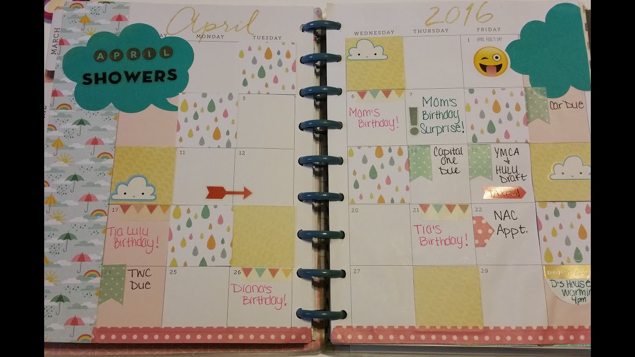 Plan With Me! | April Monthly & Currently Page | The Happy Planner ...