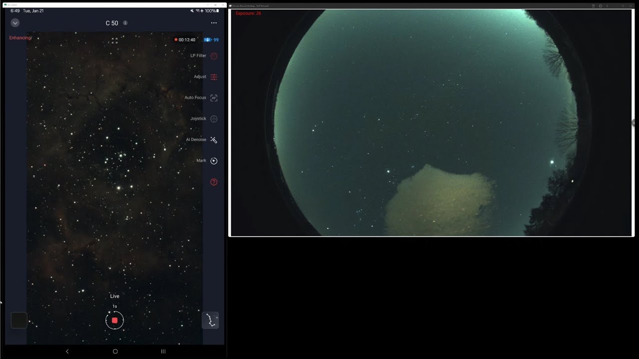 LIVE in 4K - C50, Thor's Helmet, M1 Crab Nebula, M81 Bode's - Pompey ...