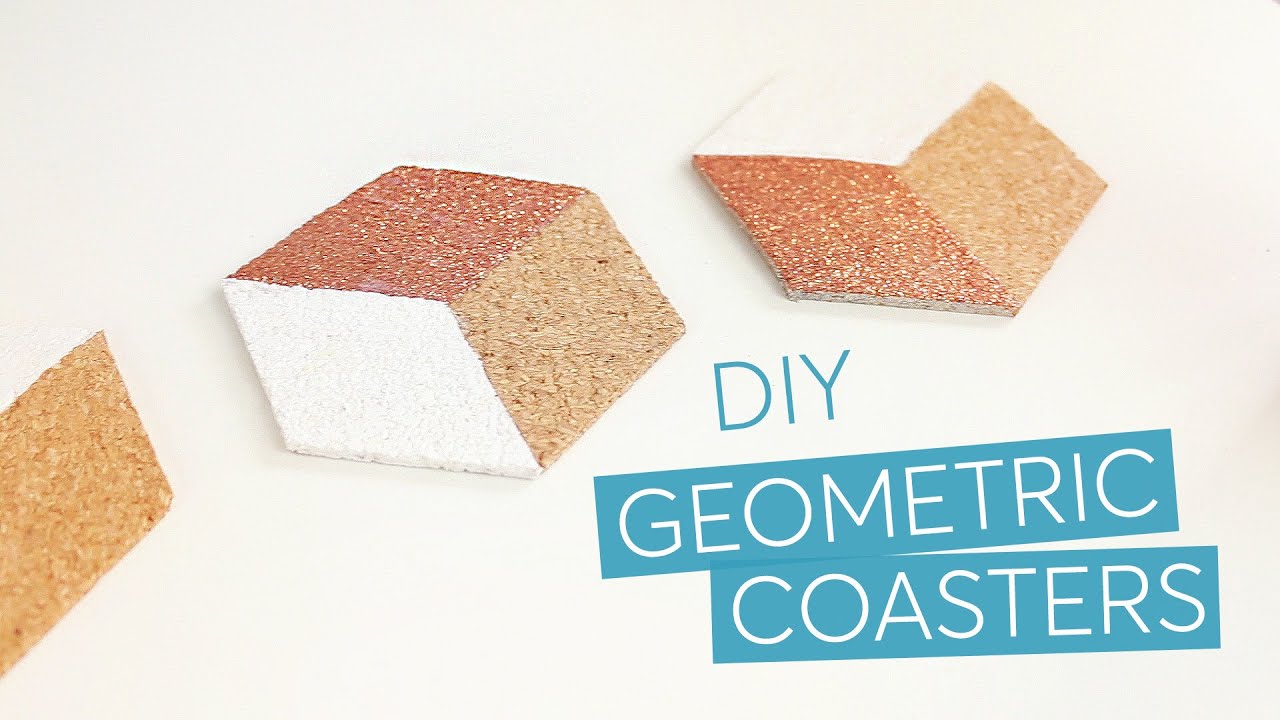 DIY geometric hexagon cork coasters - IKEA hack | CharliMarieTV - YouTube