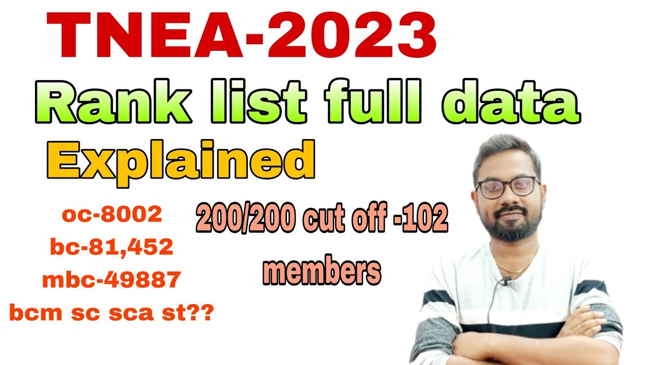 TNEA-2023 | Rank list released | full analysis | Round 1,2,3,4| 7.5 ...
