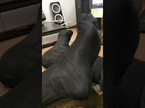 My ON THE DESK Turned Out Stank Ass Black Nylon Socks at the office