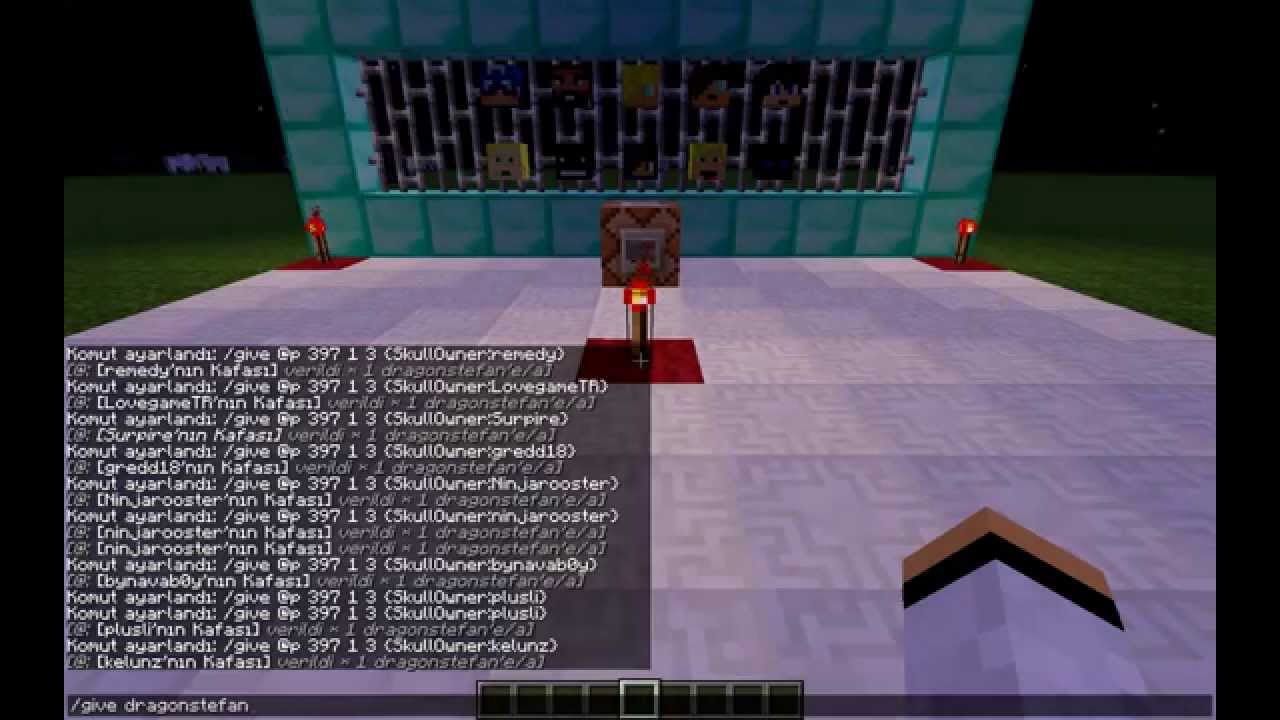 Minecraft Komut Bloğu Nasıl Alınır - Skin Kafası Nasıl Alınır - YouTube