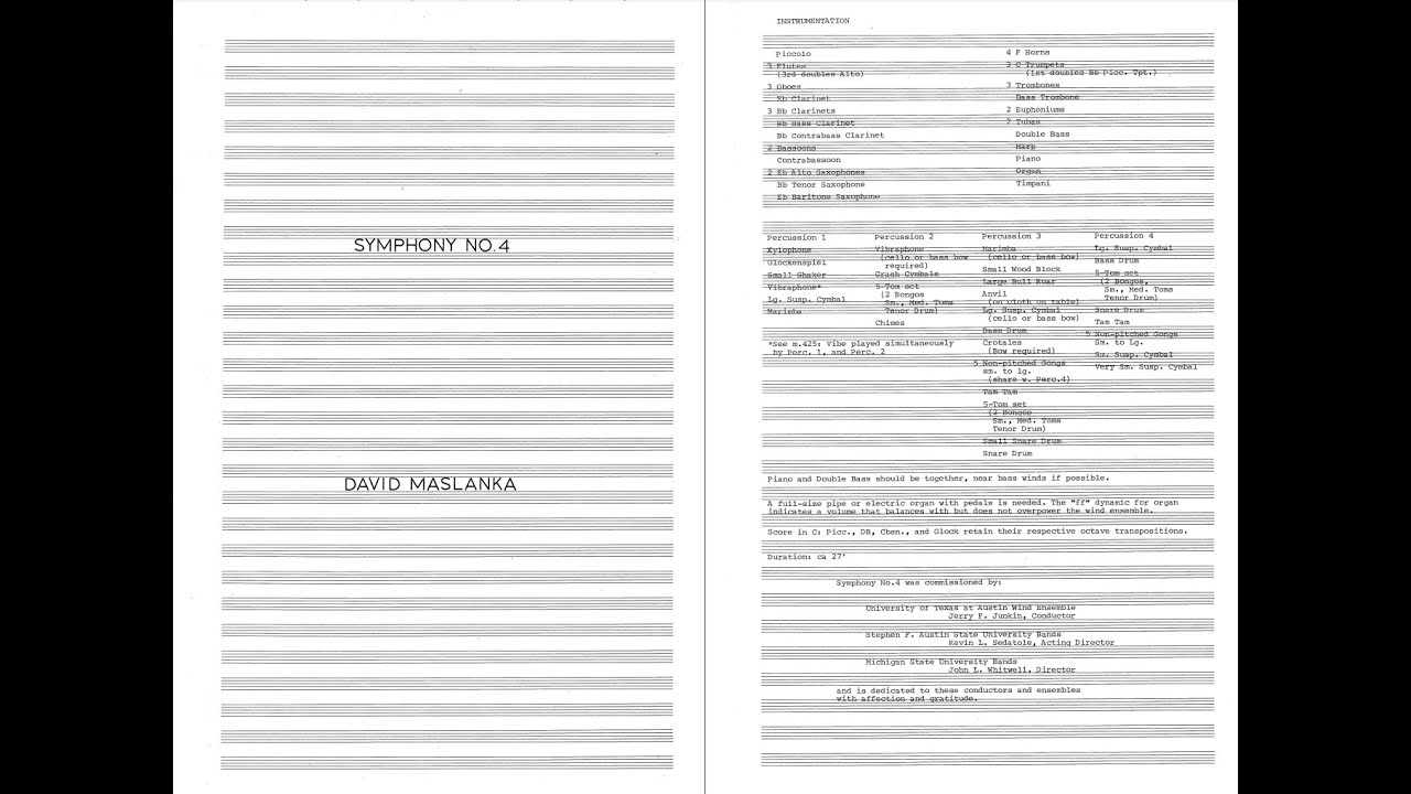 Maslanka Symphony no. 4 - YouTube