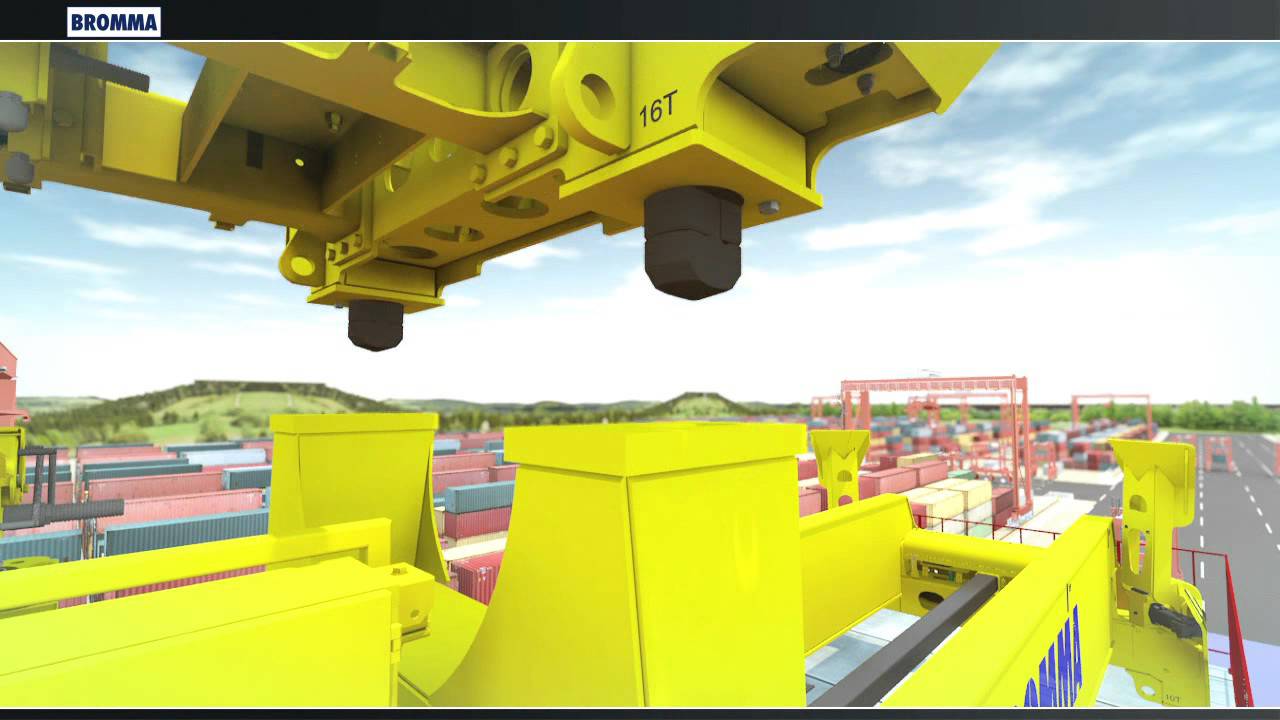 Tandem spreader in AGV operation - YouTube