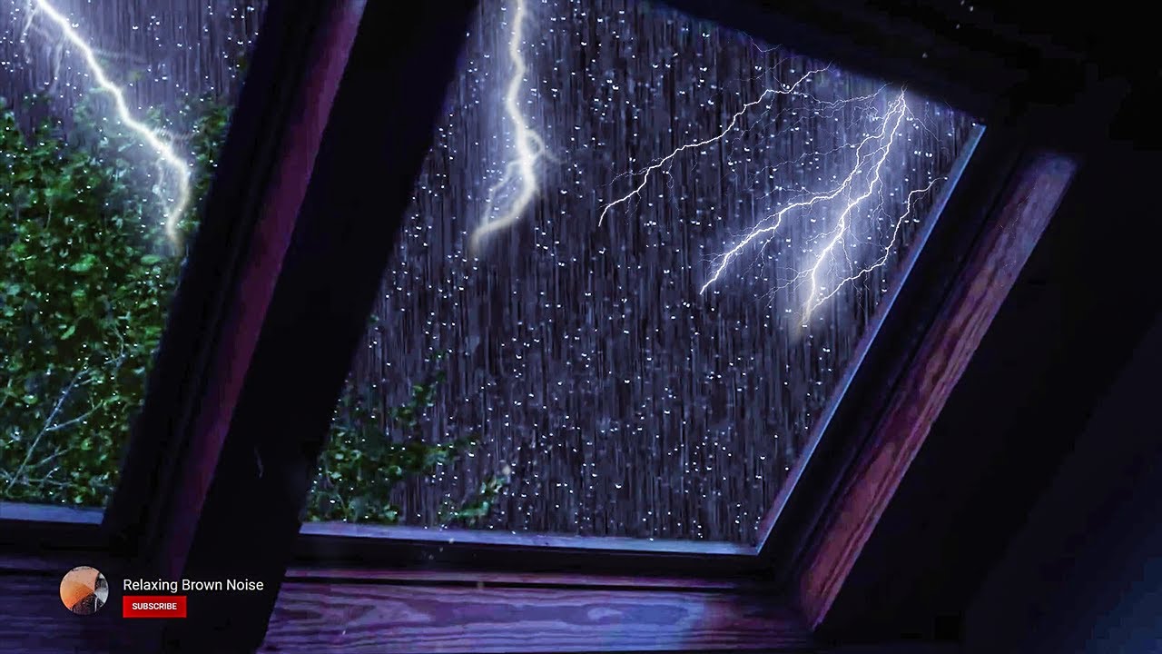 Rain Sound On Window with Thunder SoundsㅣHeavy Rain for Sleep, Study ...