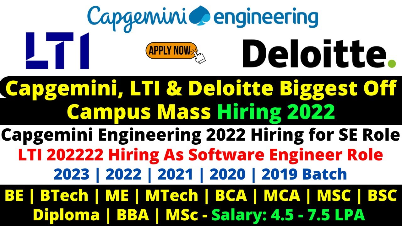 Capgemini Engineering Started Hiring for Software Engineer Role | LTI ...
