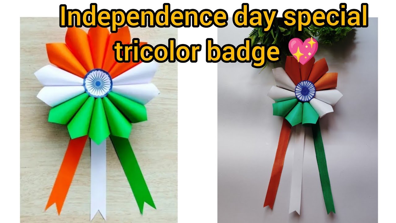 Independence Day badge making ideas 💖/Tricolor badge making tutorial ...