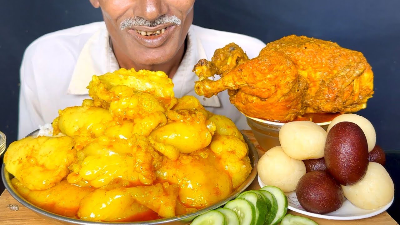 Old Man Eating Most Oily Mutton Fat Curry, Whole Chicken Curry ...