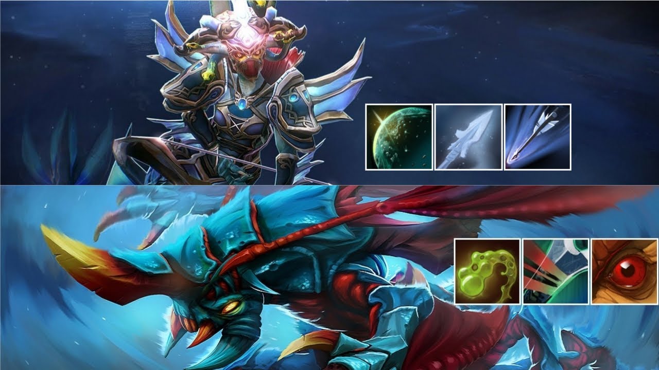 #3 Dota 2 Ability Draft - Weaver (can 1 hit) vs. Medusa (Drow build ...