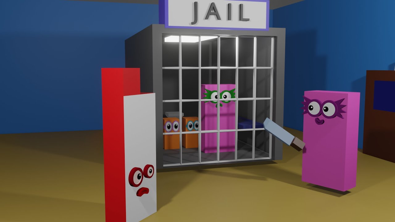 Numberblocks Octonaughty and terrible two gets arrested - YouTube