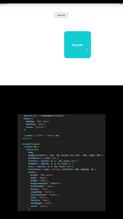 @VCodeNinja "React Animation Tutorial with Framer Motion | Smooth Drag & Hover Effects" #shorts ...