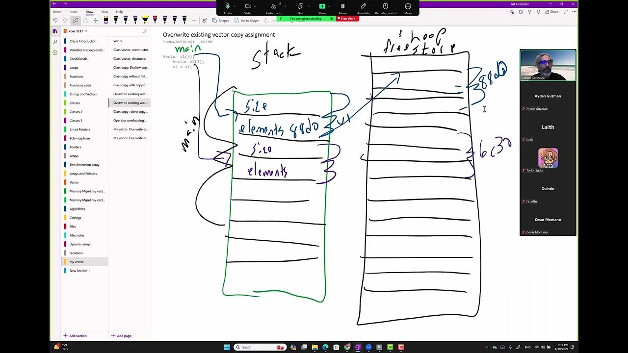 043024 Cosc 1337 C Class Memory Mgmt Copy Assignment Youtube